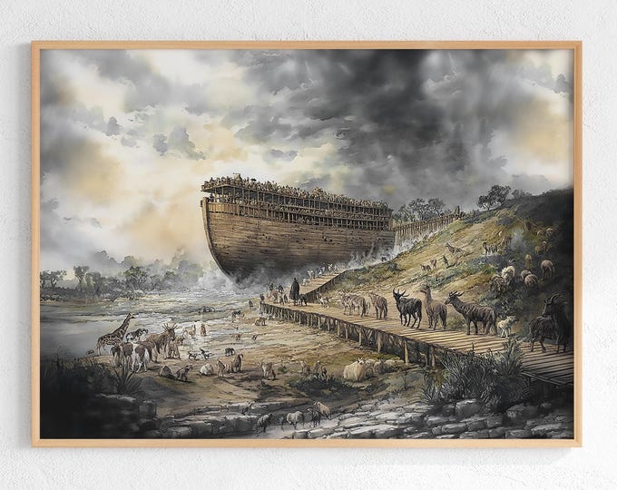 Noah Ark Dove Digital Printable Painting, Art for Church Vacation Bible ...