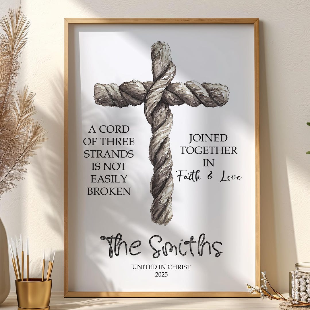 A Cord of Three Strands Bible Verse, Custom Christian Wedding Digital ...