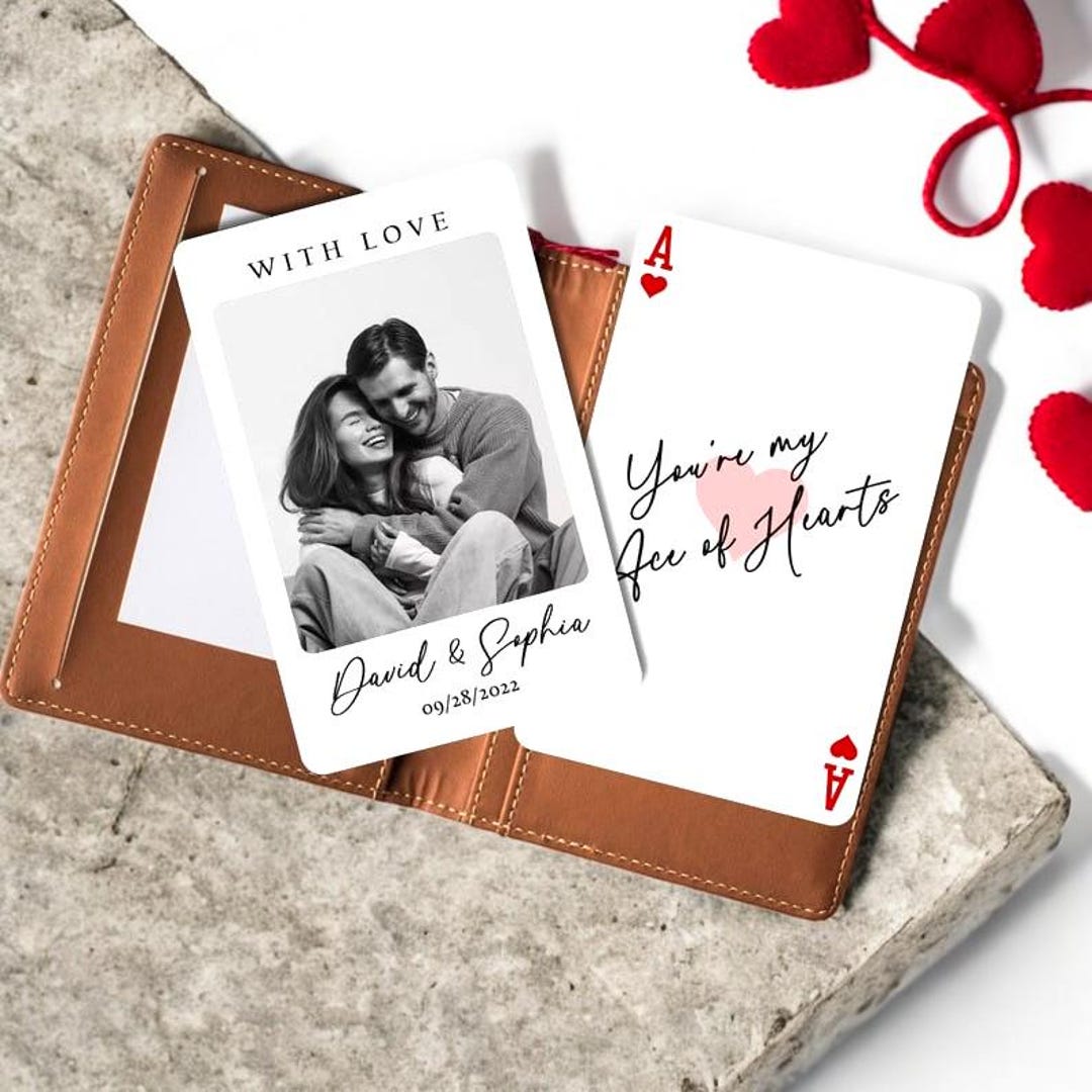 Couple Wallet Card Playing Card, Personalized Photo Metal Wallet Insert ...