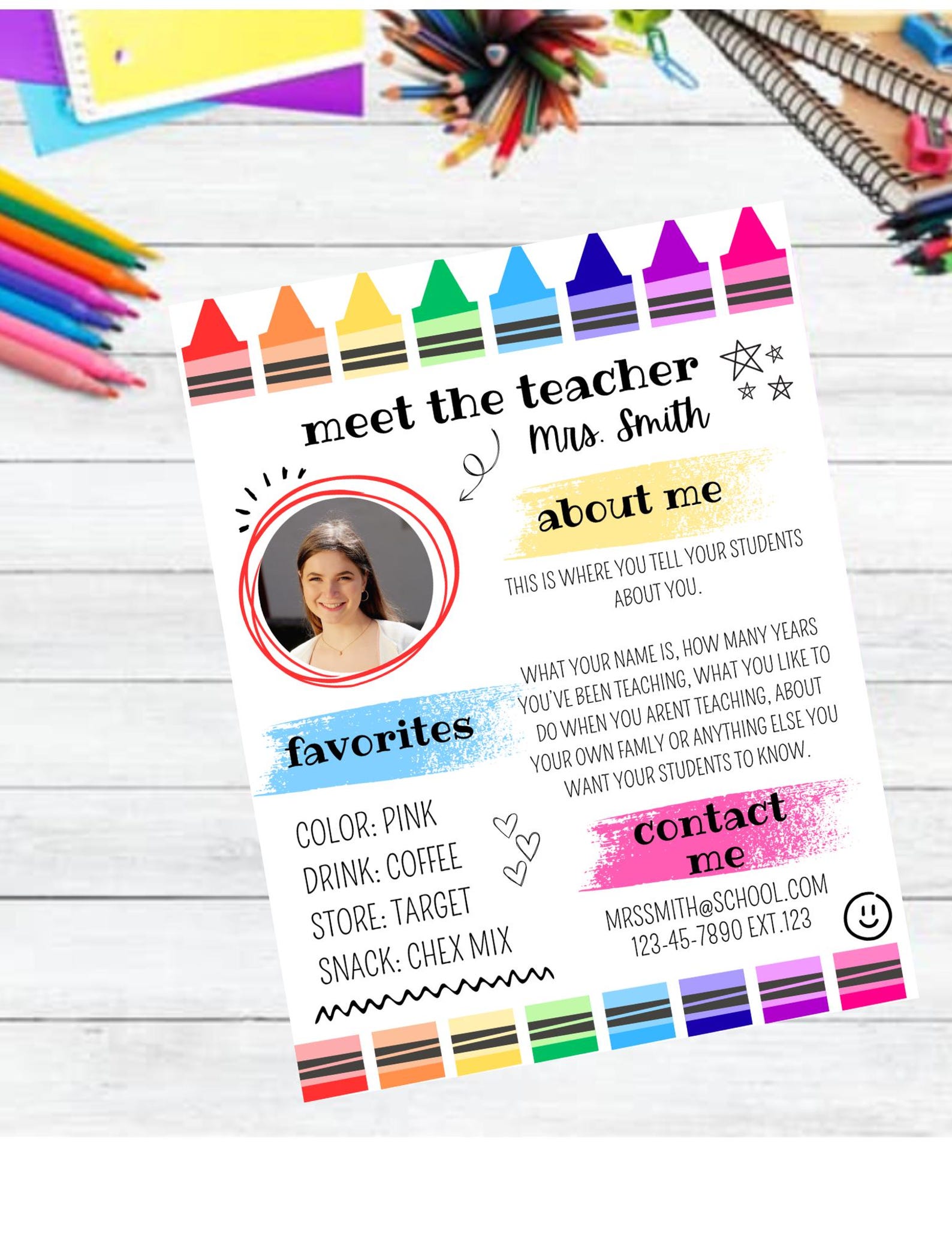 Meet the Teacher | Digital Download | Teacher Introduction | Instant ...