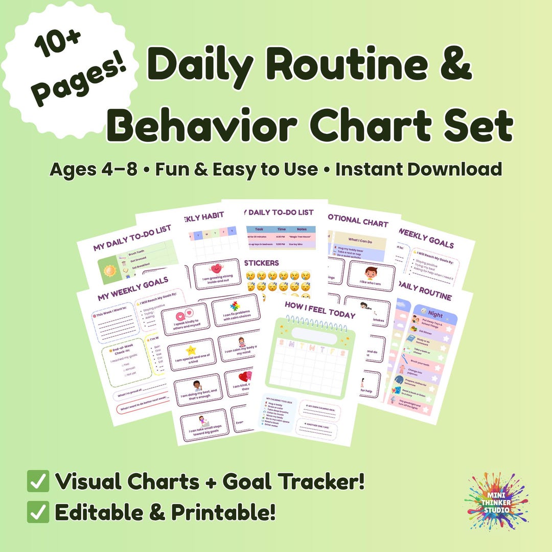 Sistema visual de rutinas y comportamiento para niños: tabla de ...