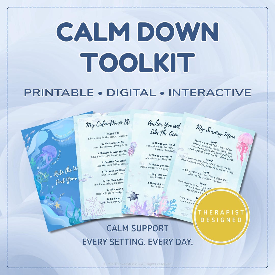 Calm Down Toolkit - Printable & Digital Interactive SEL Bundle for ...