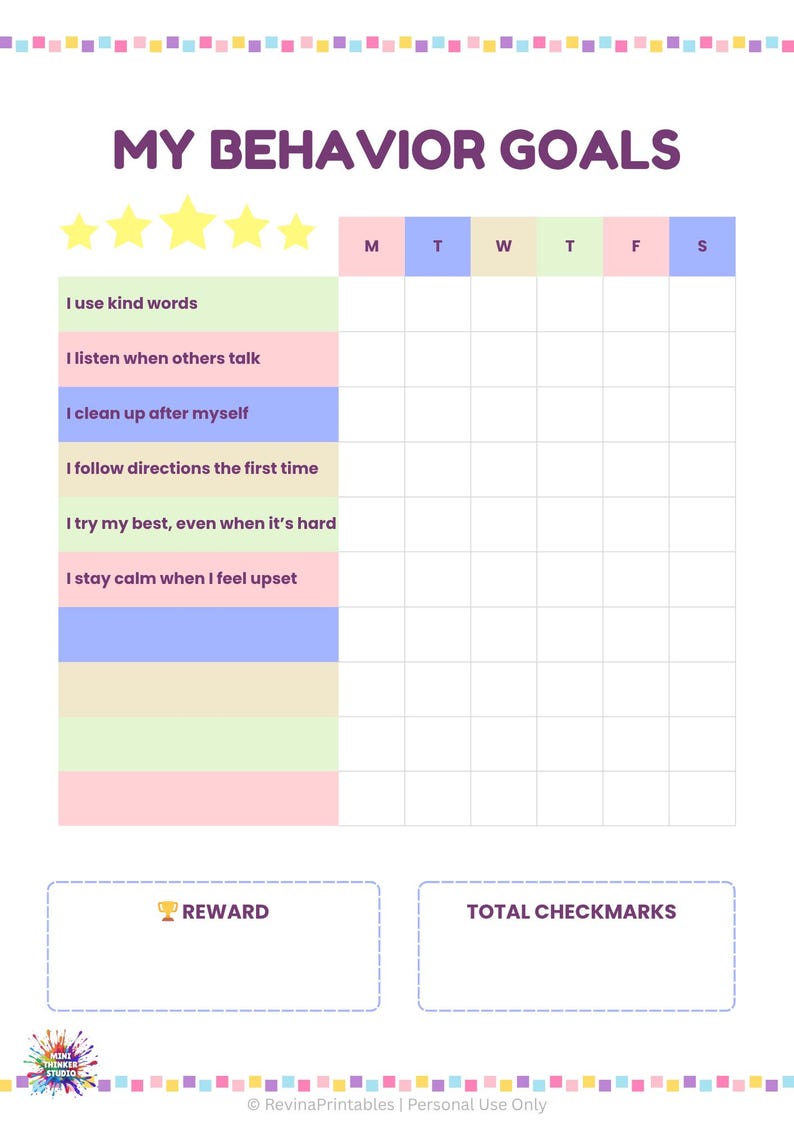 Sistema visual de rutinas y comportamiento para niños: tabla de ...