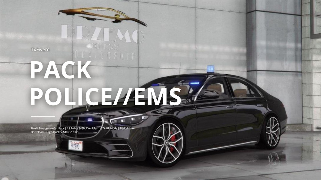 Fivem Emergency Car Pack | 13 Police & EMS Vehicles | Fivem RP Mods ...