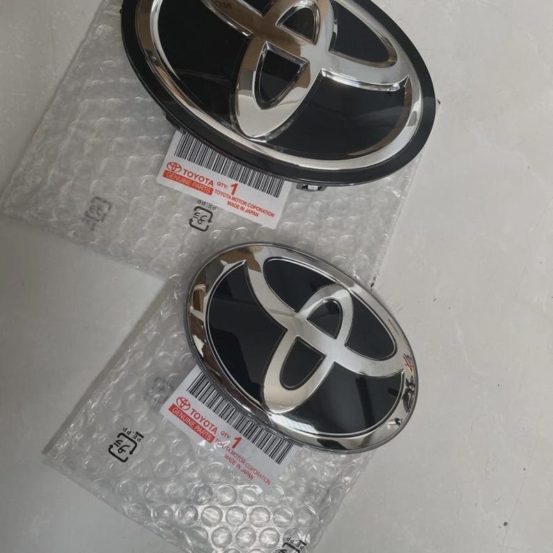 3X Toyota Black Logo Emblem Black Glossy Glass(front, Rear&pin,steering ...
