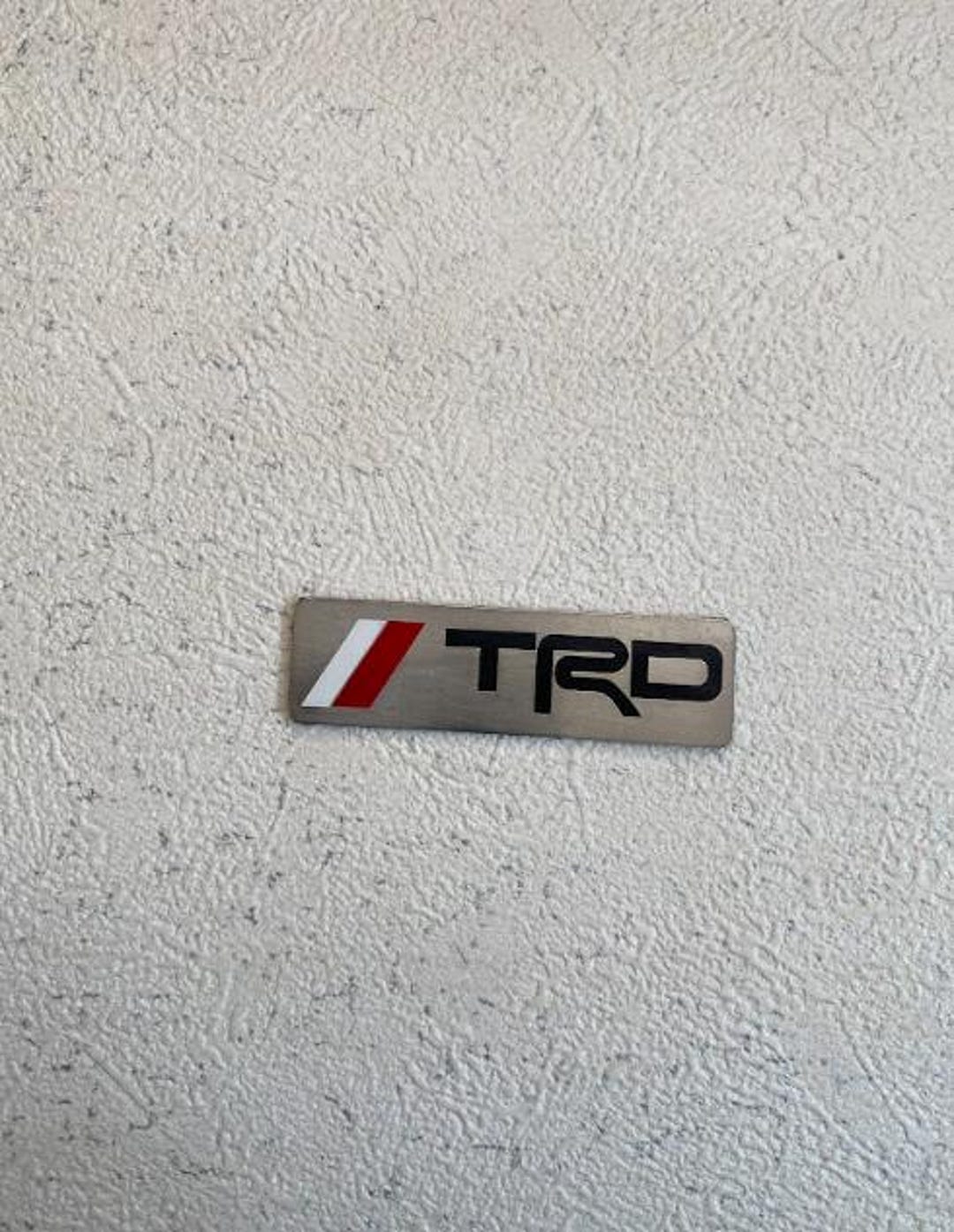 TRD Metal Emblem Badge | JDM Toyota Racing Logo Plate | Red White Slant ...