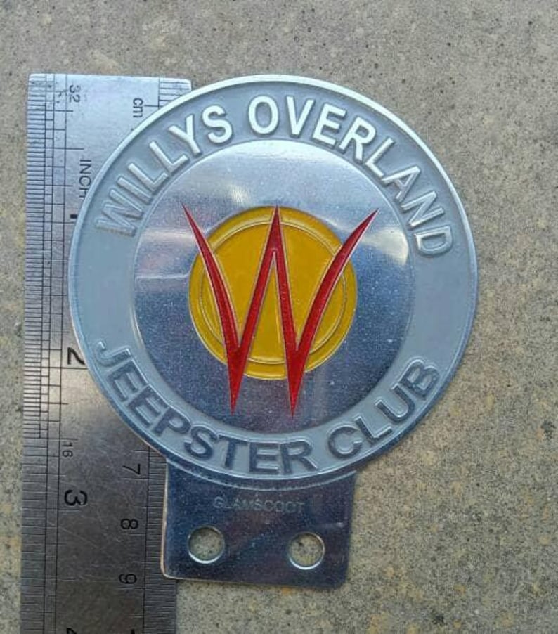 Vintage Willys Jeep Owner Overland Company Car Badge Club Emblem Pick ...