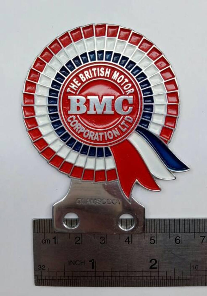 Vintage Classic MG Mini Cooper Car Badge Morris Club British BMC Placca ...