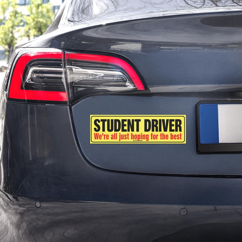 Student Driver Magnet Funny Teen Driver Car Sign 10x3 Magnetic Bumper ...