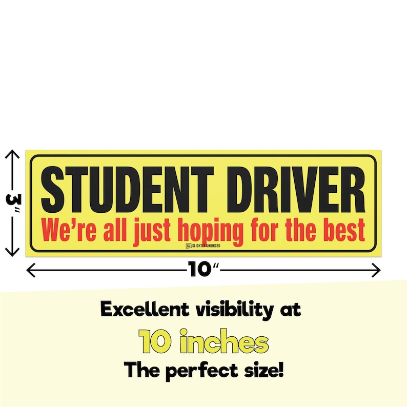 Student Driver Magnet Funny Teen Driver Car Sign 10x3 Magnetic Bumper ...