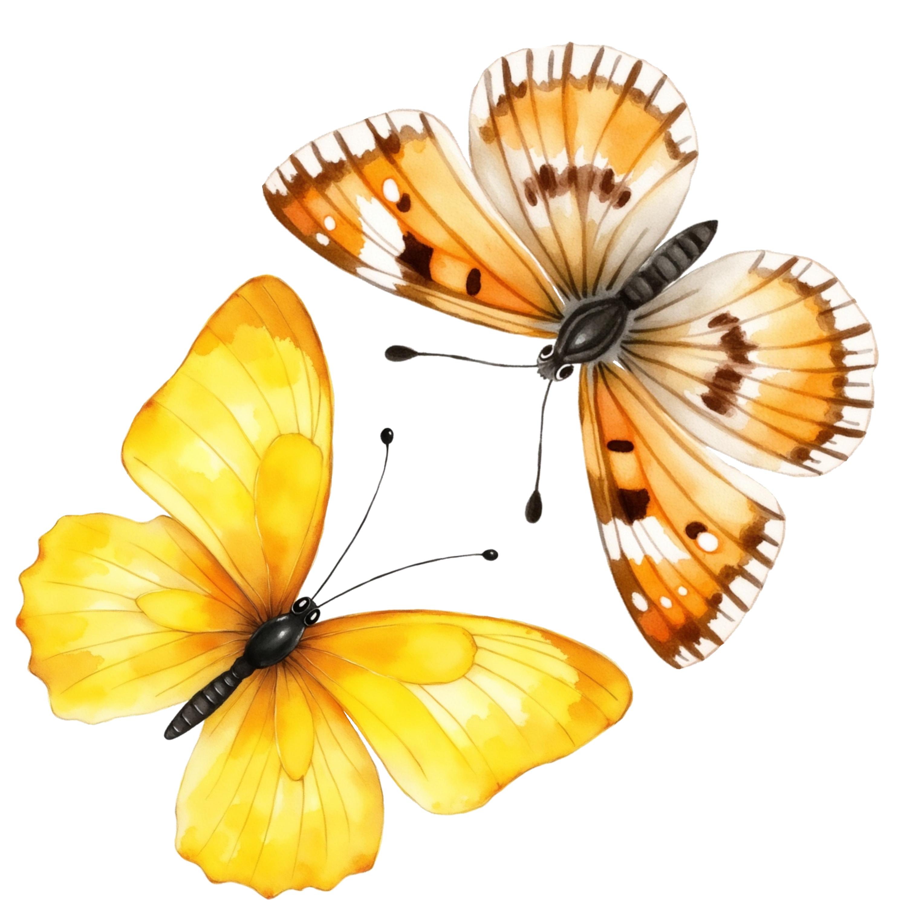 18 Colorful Butterfly Clip Art Set | 18 PNG & JPEG Images | Instant ...