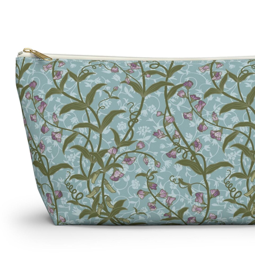 Trendy Zipper Bag for Purse, Vintage Floral, Makeup Tech Gear, Travel ...