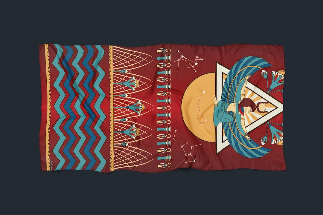 Isis Calling Silk Scarf, Egyptian Goddess Mythology, Ancient History ...