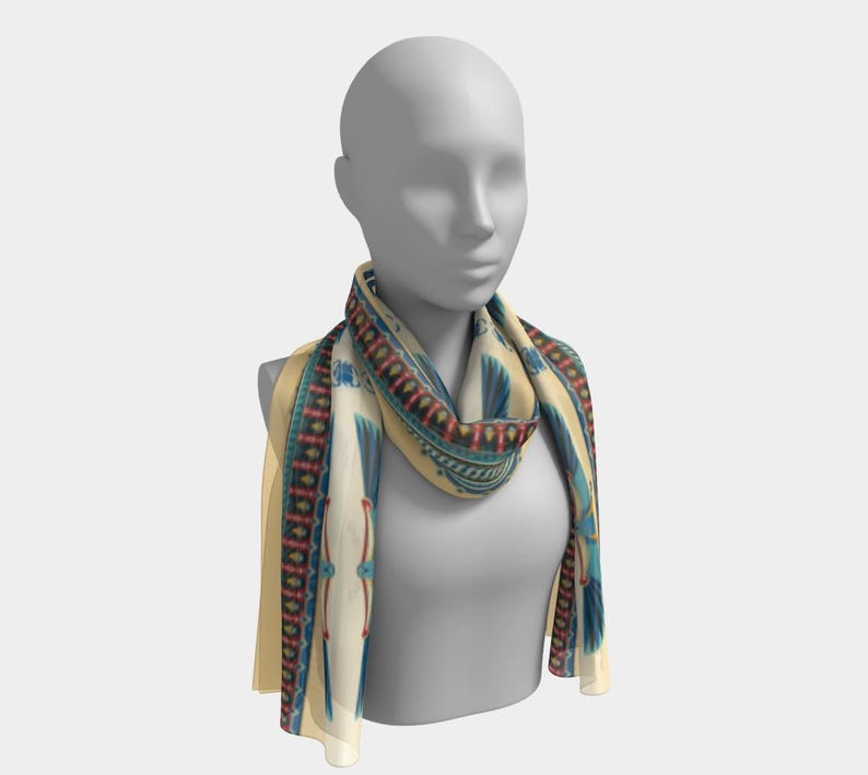 Egyptian Falcon Luxury Silk Scarf, Horus God History-inspired Wrap or ...
