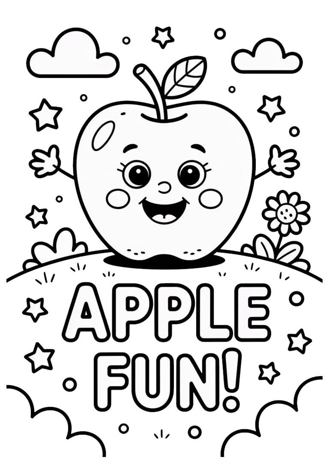 Cute Fruit Coloring Book for Kids: 20 Printable Pages (PDF) - Etsy