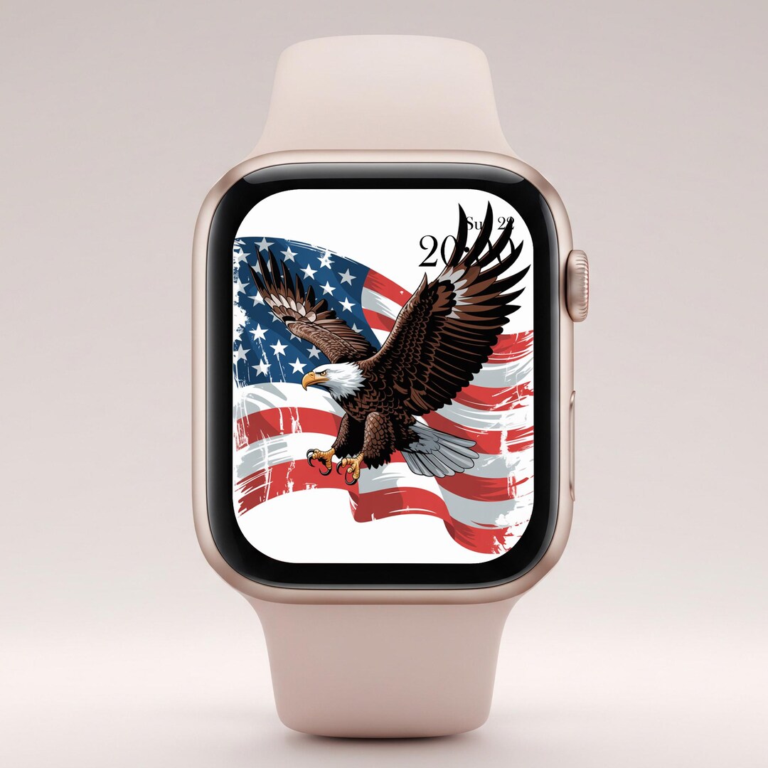 Independence Day Apple Watch Wallpaper | American Flag Bald Eagle Ocean ...