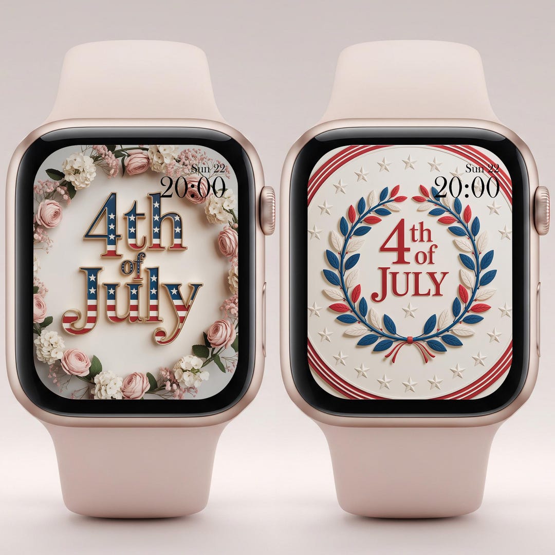 2 Set | Elegant 4th of July Apple Watch Wallpaper | Subtle Patriotic ...