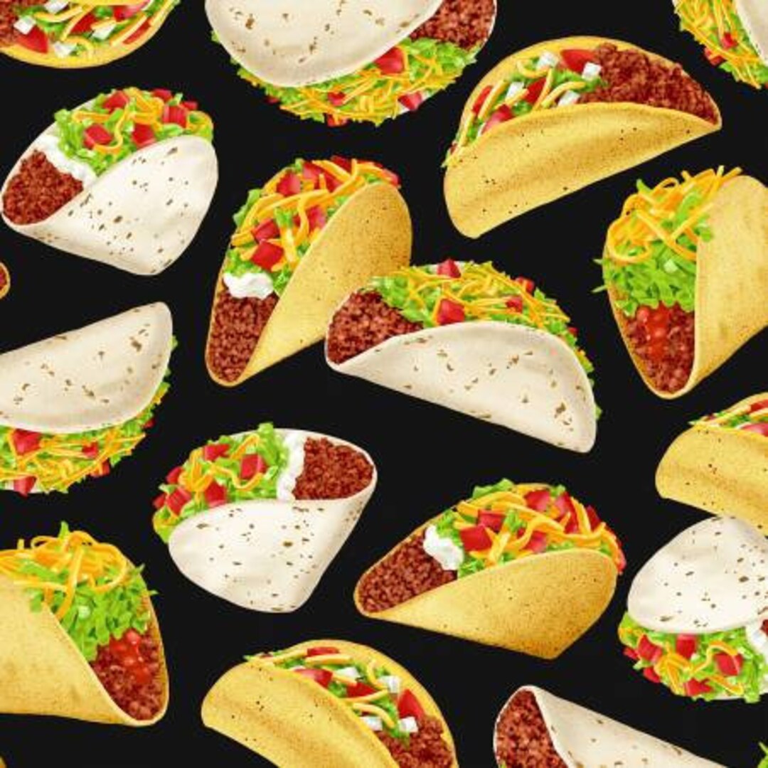 Black Tacos Allover Timeless Treasure - C6957-BLK - I Spy Quilt Fabric ...