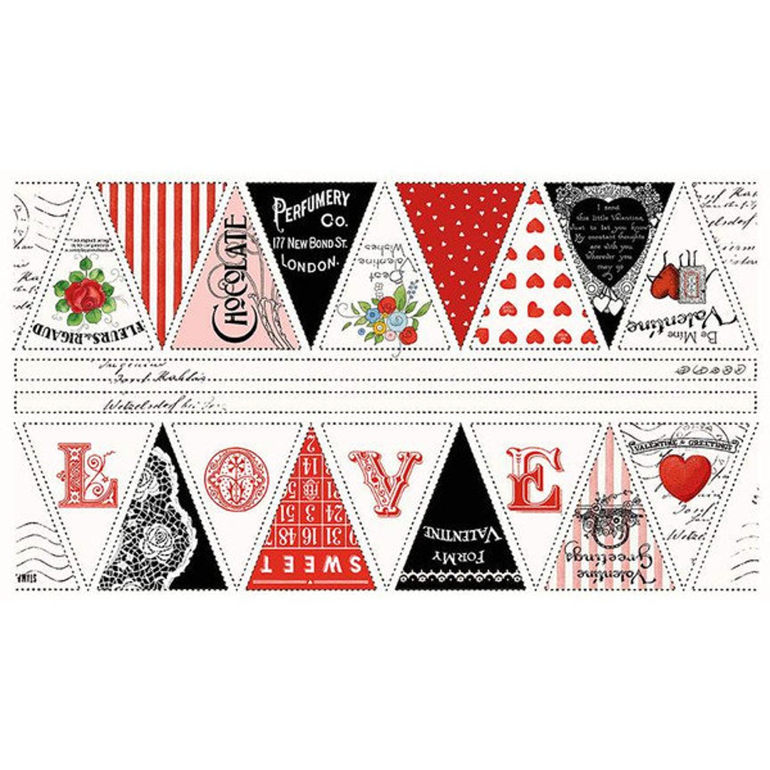 Be Mine Valentine Bunting Panel - by J. Wecker Frisch for Riley Blake ...