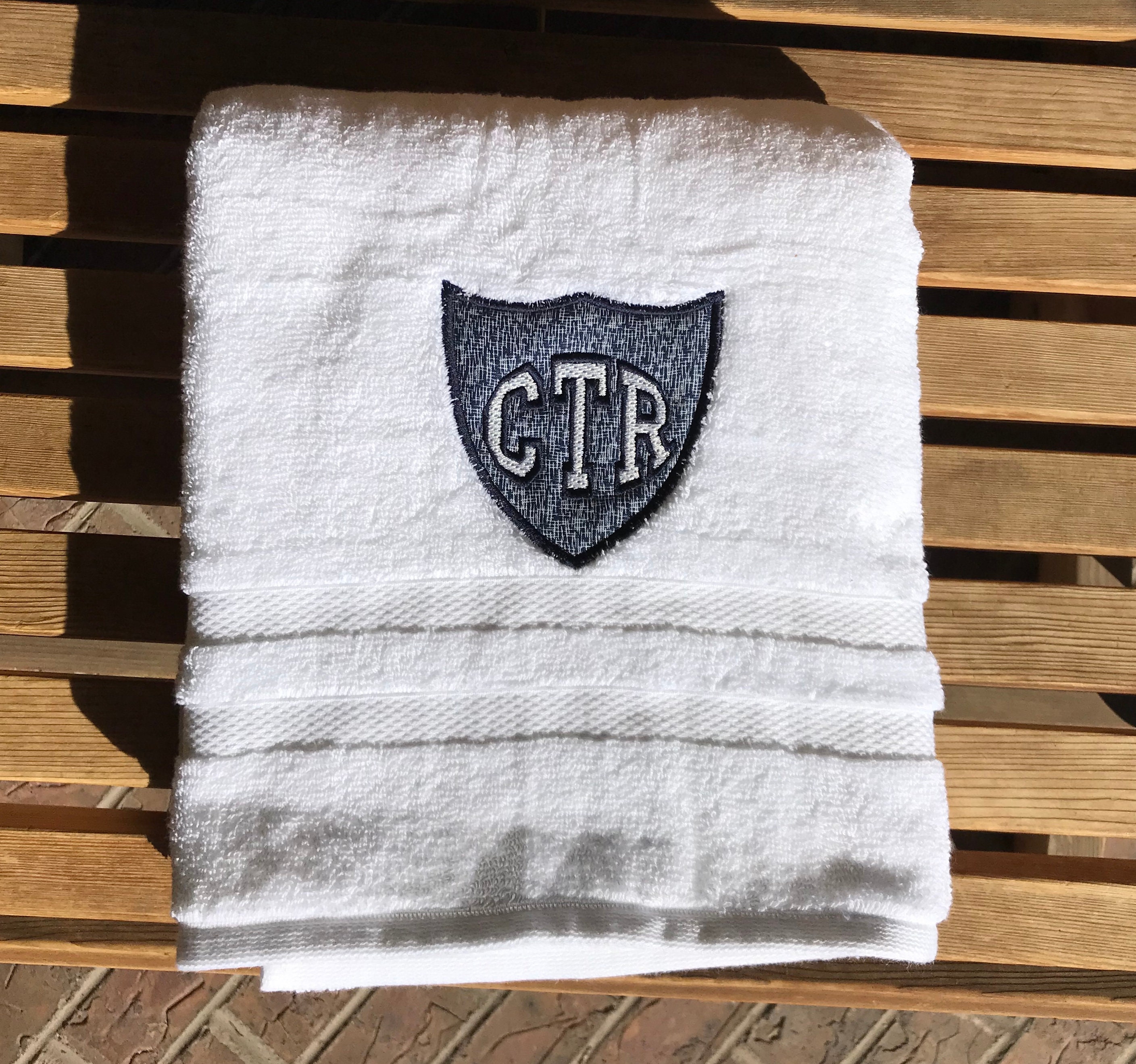 CTR Applique Towel - Blue Hash Fabric