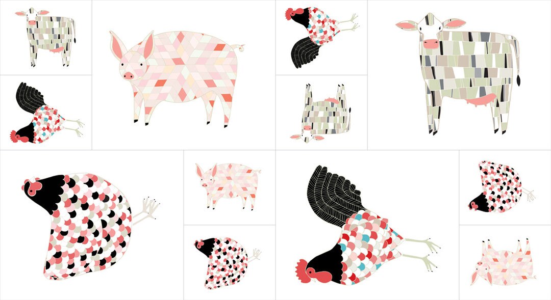 Farm Fresh Panel 24x 44 in Multi-colors Gingiber for Moda Fabrics 48260 ...