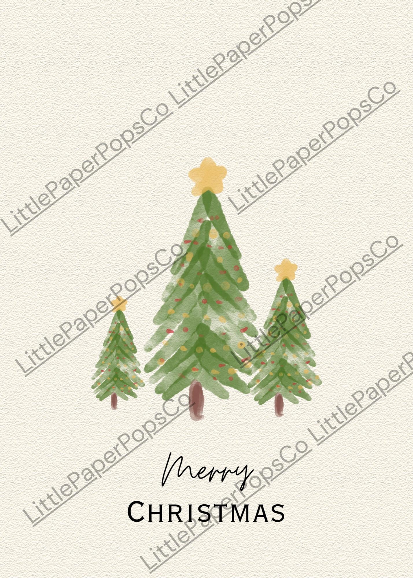 Printable Merry Christmas Card: DIY Holiday Greeting (PDF Download) - Etsy