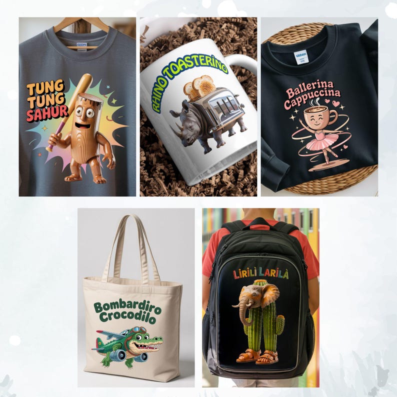 Italian Brainrot PNG Bundle Funny Meme Italian Brain Rot PNG Digital ...