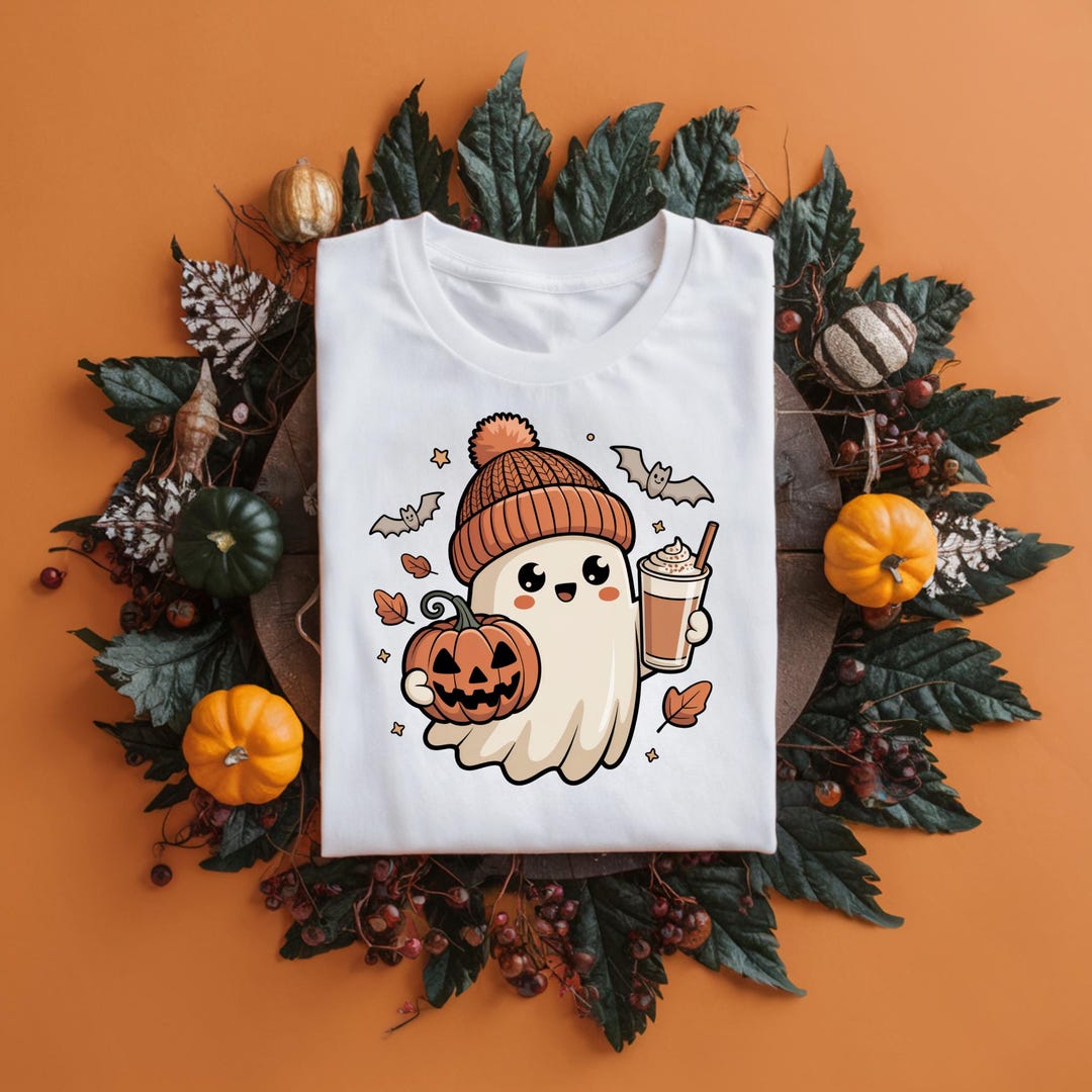 Cute Ghost PNG Halloween Sublimation Art Pumpkin Spice Fall Vibes T ...