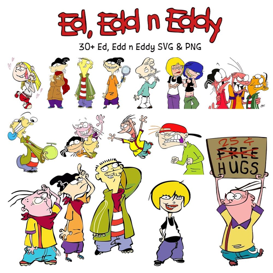 Ed Edd N Eddy SVG PNG Bundle | 30 Cartoon Trio Clipart Files | Funny ...