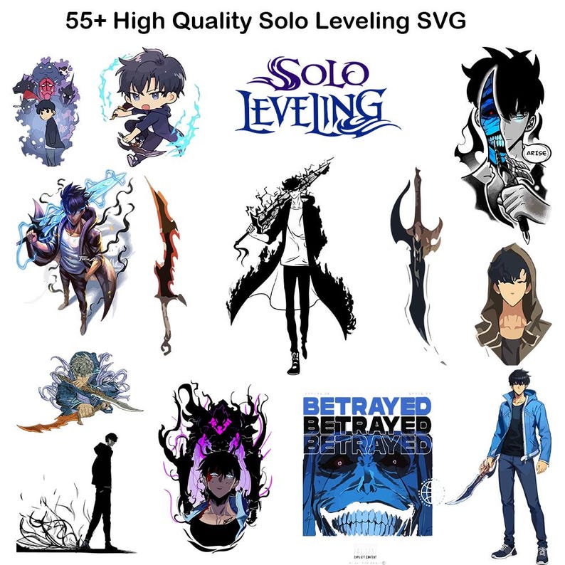 55+ Solo Leveling SVG & PNG Bundle | Kawaii Anime Vector Files ...