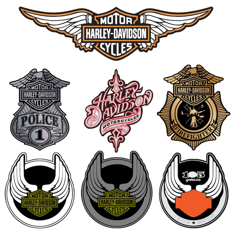 Harley Davidson Cartoon SVG Bundle, Motorcycle Biker Graphics (digital ...