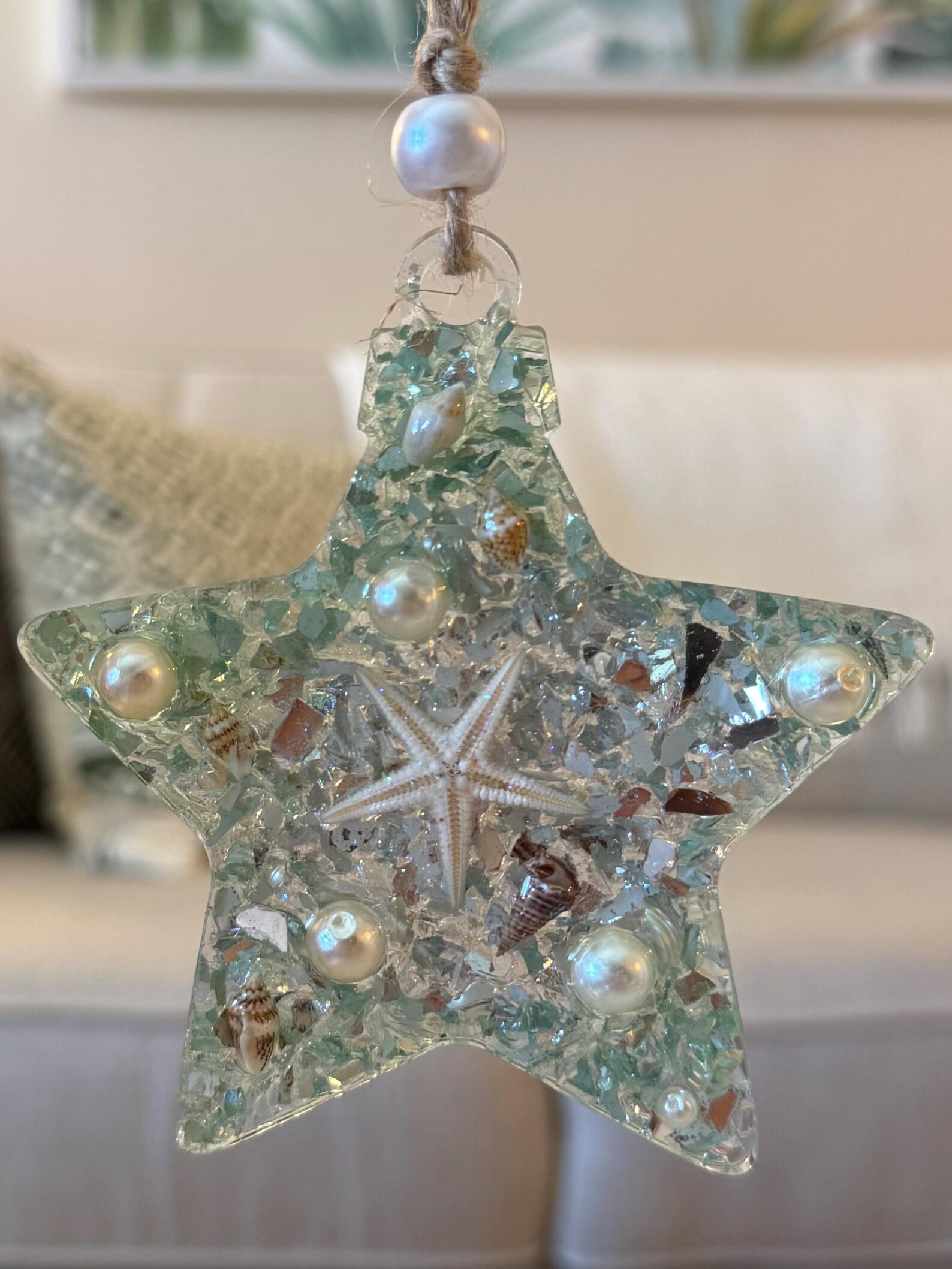 Sea Glass Star Coastal Resin Ornament - Etsy