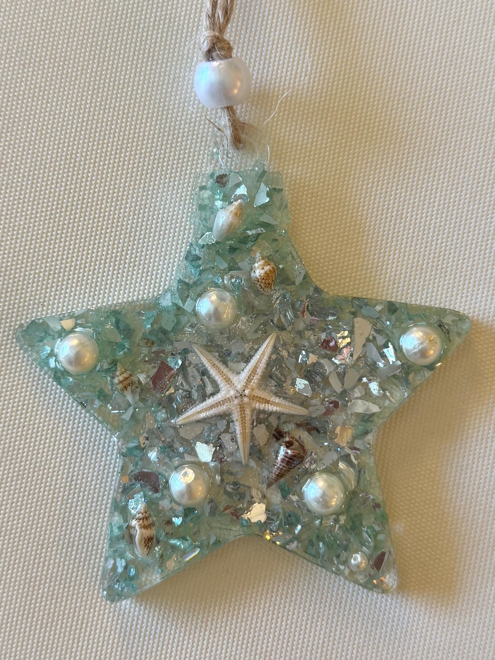 Sea Glass Star Coastal Resin Ornament - Etsy