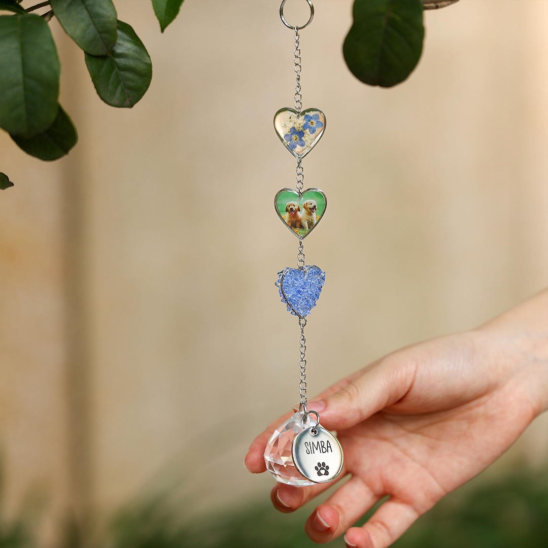Custom Photo Memorial Sun Catcher, Forget-me-not Memorial Gift ...