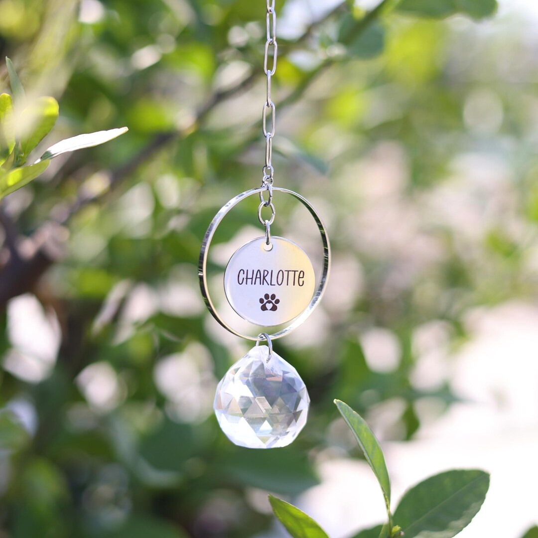 Personalized Rainbow Bridge Crystal Suncatcher, Pet Memorial Gift ...