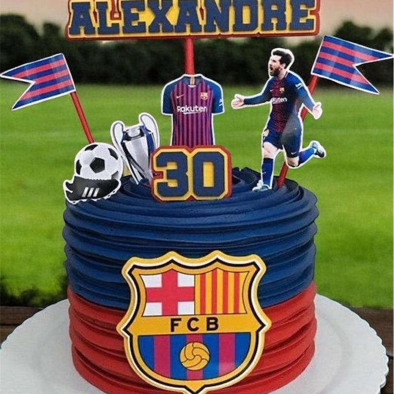 Barcelona fc cake topper - Etsy España