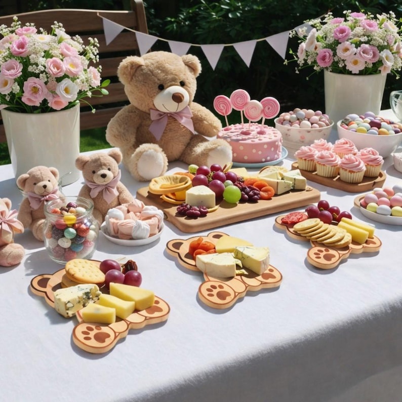Teddy Bear Cheese Board Set: Bamboo Charcuterie, Baby Shower Favor - Etsy