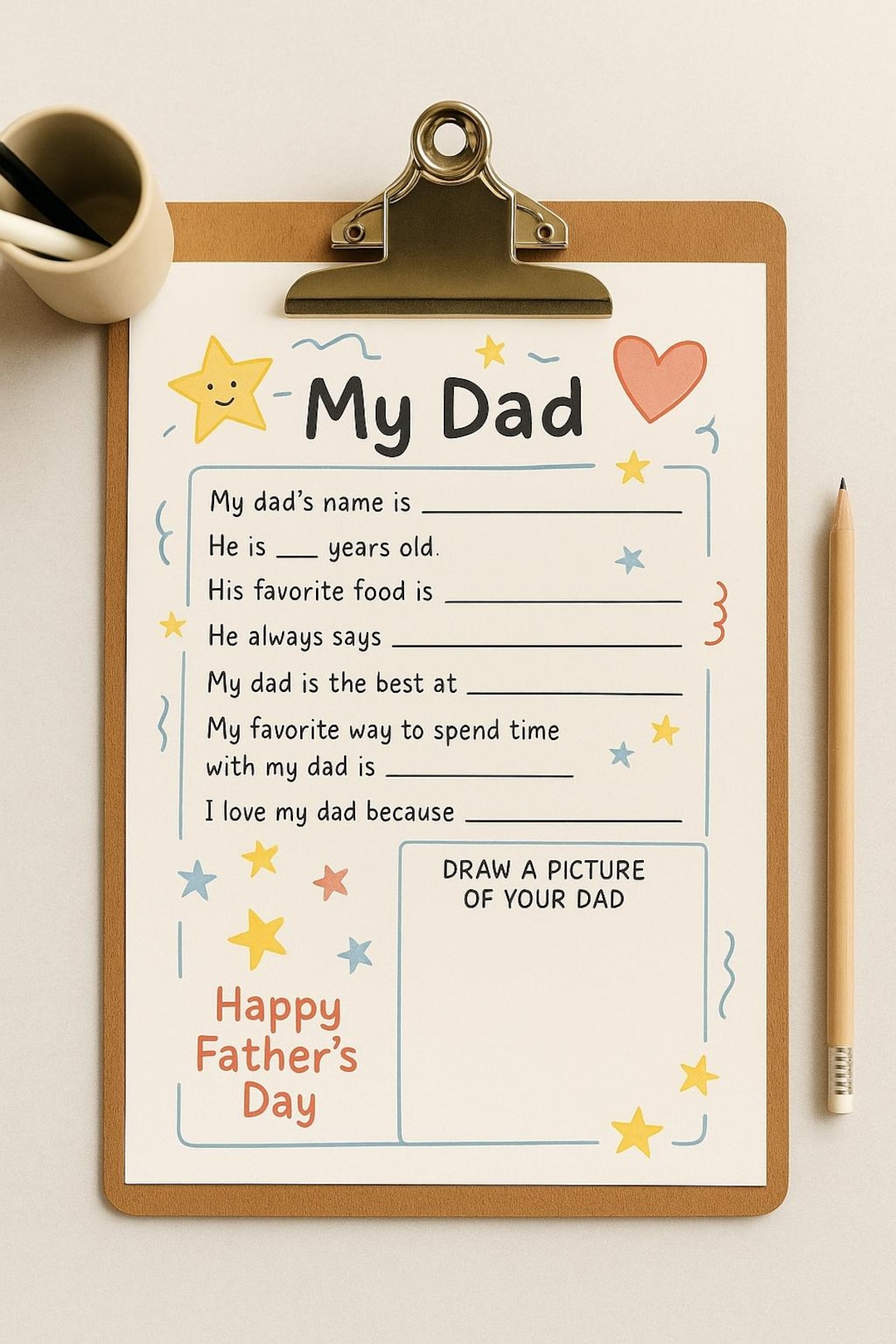 Father's Day Interview Printable for Kids L "all About My Dad ...