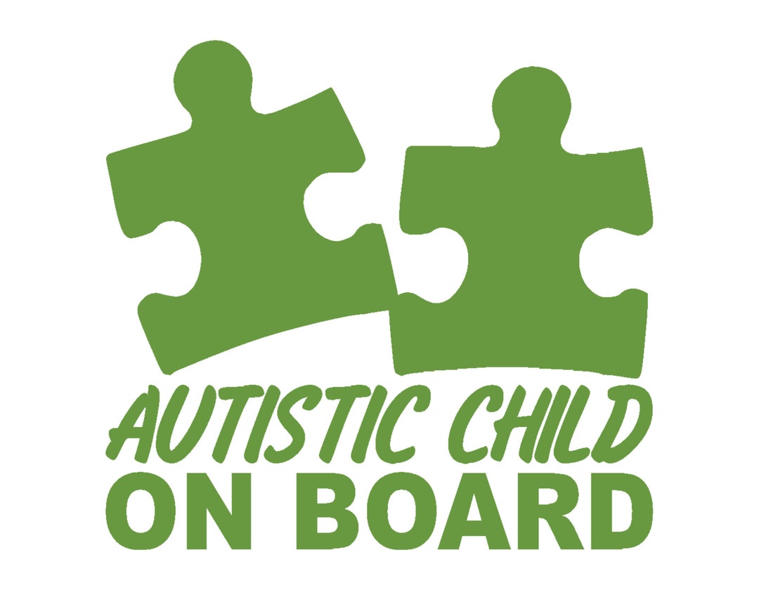 Autistic Child on Board Vinyl Window Decal Pick Your Size and Color - Etsy