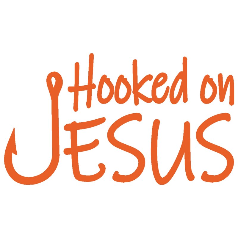 Hooked on Jesus Decal - Etsy