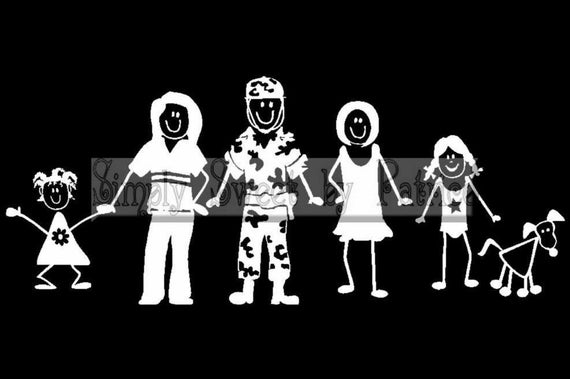 Family Of 6 Stick Figures