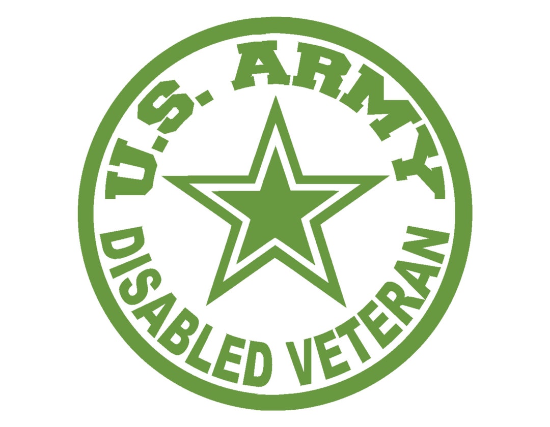 US Army Disabled Veteran Vinyl Window Decals Avail in Several Sizes and ...