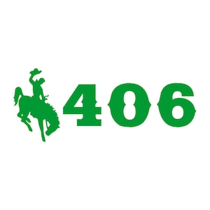 Montana Area Code Bucking Horse Silhouette Cowboy Vinyl Window Decal ...