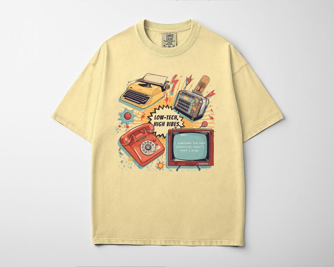 Low-tech High Vibes Retro Graphic Tee | Unisex Vintage Tech Shirt | 90s ...