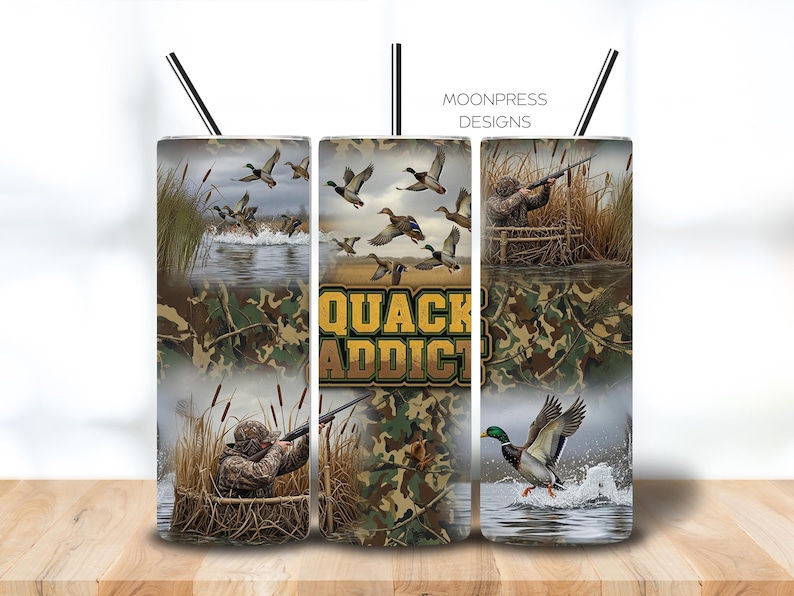 Quack Addict Duck Hunting PNG, Camo Waterfowl Hunter Mallard Tumbler ...