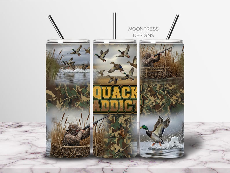 Quack Addict Duck Hunting PNG, Camo Waterfowl Hunter Mallard Tumbler ...