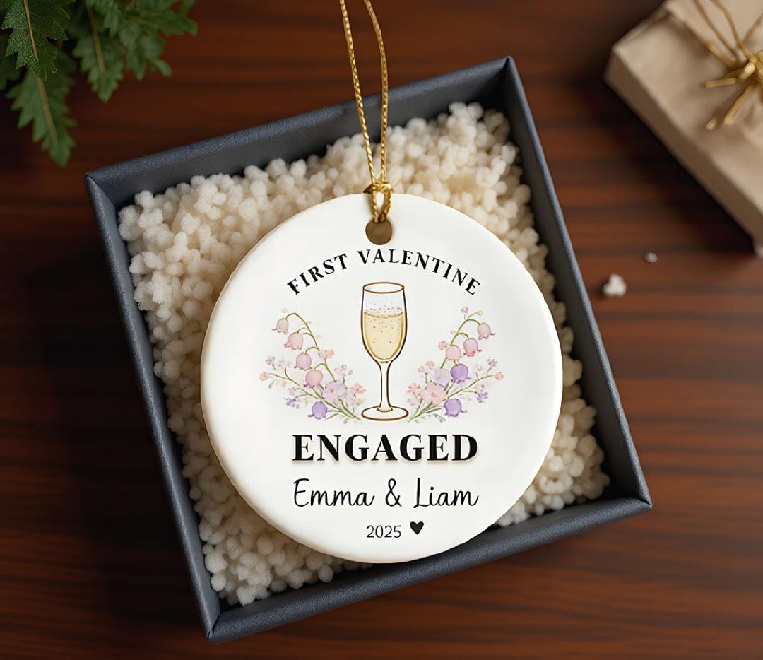 Personalized Ceramic Heart Valentine Ornament,custom Engaged Couple ...