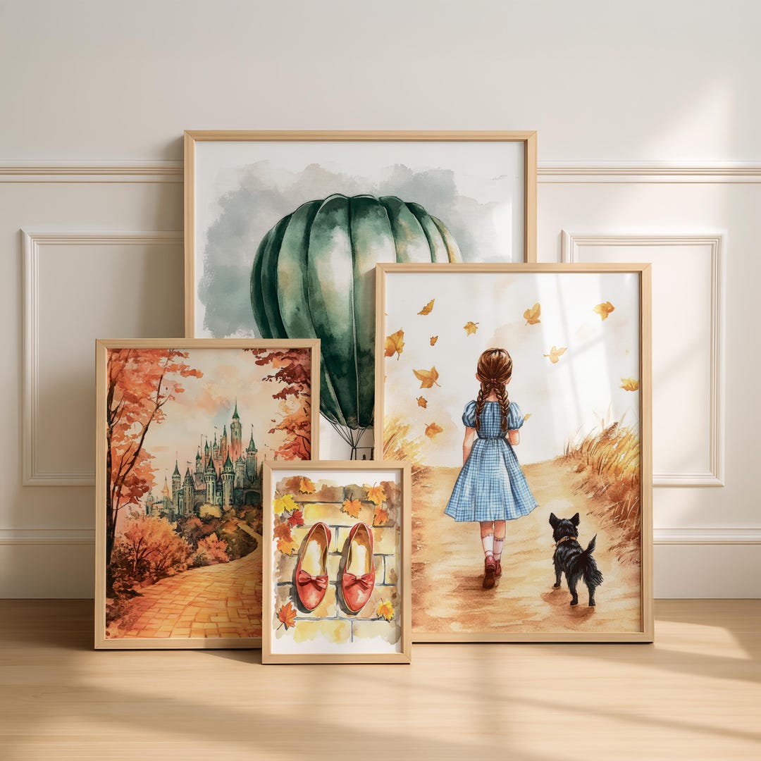 Wizard of Oz Watercolor Art Prints, Set of 5 (digital Download) - Etsy