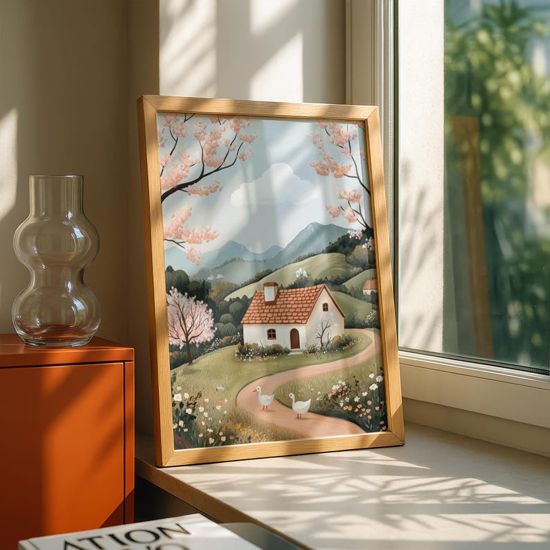 Spring Cottage: Pastel Landscape Nursery Wall Decor Baby Girl ...