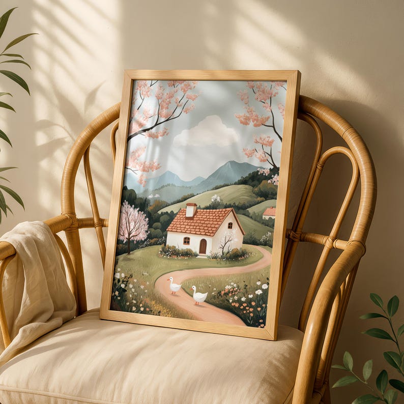 Spring Cottage: Pastel Landscape Nursery Wall Decor Baby Girl ...